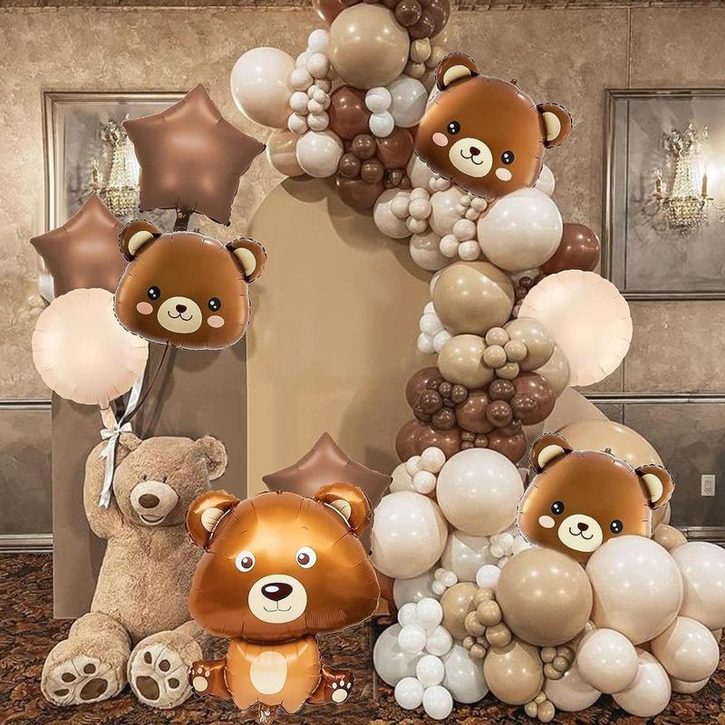 6PCS Bear Balloon Teddy Bear Birthday Balloon Decorations Inflatable ...
