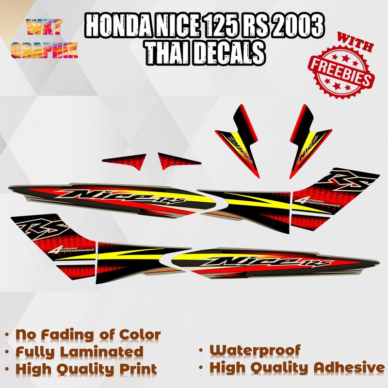 HONDA NICE 125 RS 2003 THAI DECALS (WATERPROOF, LAMINATED, FADE ...