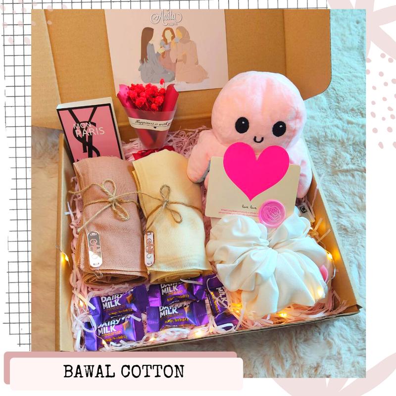 GIFT BOX TUDUNG Bawal Cotton Plain Bidang 45, Hadiah Premium - TikTok ...