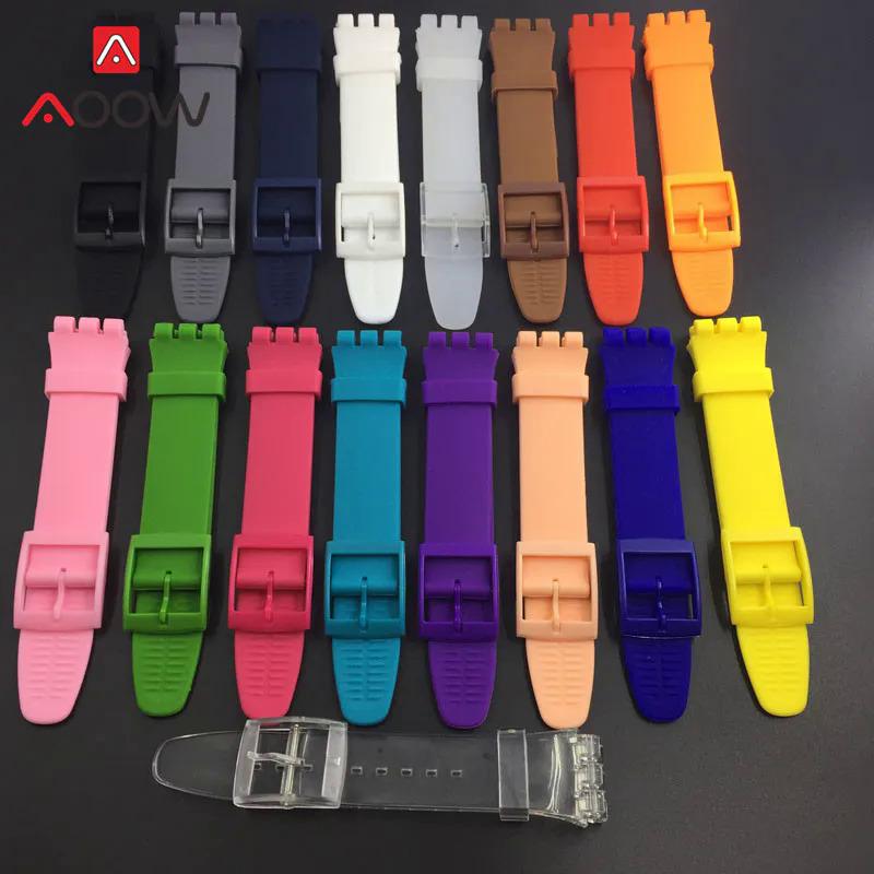 Gelang Jam Silikon Lembut, Berwarna-warni, Untuk Jam Tangan Swatch ...