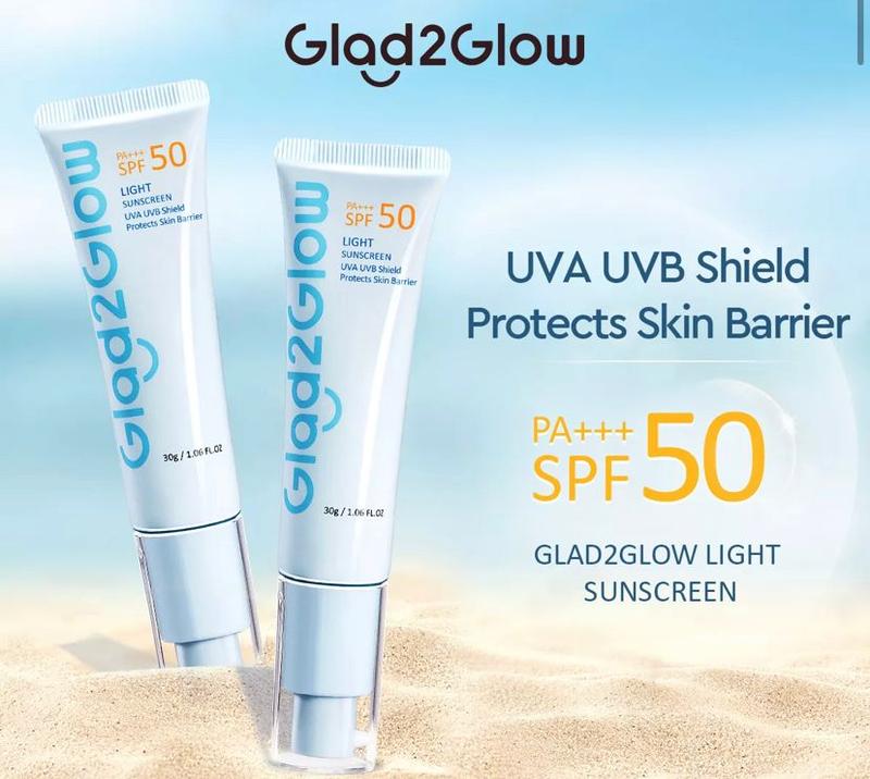 (READY) Glad2Glow Light Sunscreen Gel | Oil-Control Facial Sunscreen ...