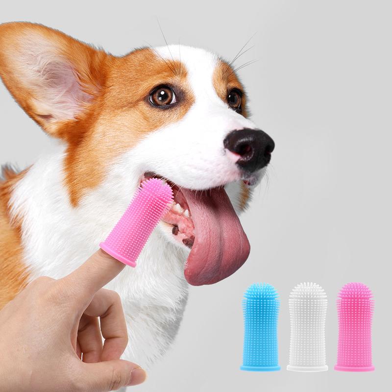 2025 Silicone Pet Toothbrush Finger Cots Dog Toothbrush Dog Oral ...