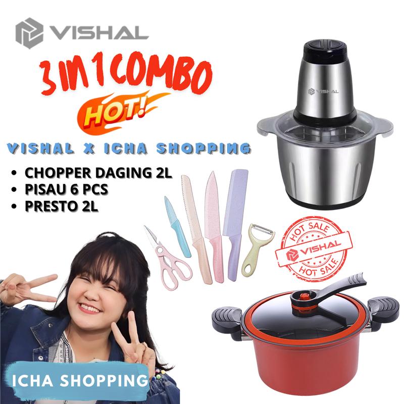 VISHAL x ICHASHOPPING Combo 3in1 [COD] Panci Presto + Blende - Shop | Tokopedia