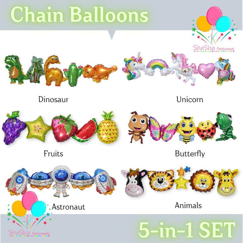 5pc Character Chain Balloon Dugtong-dugtong Conjoined Jungle - TikTok ...