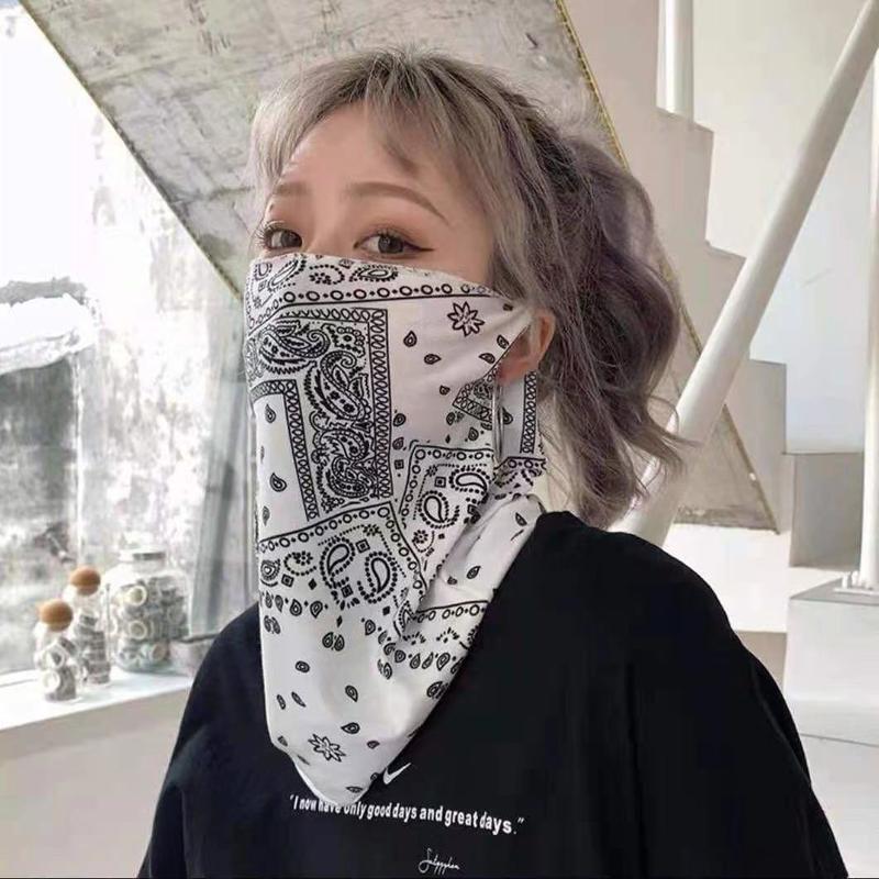 2024 Triangular Binder Sun Protection Mask Cover Face Ice Silk - TikTok ...