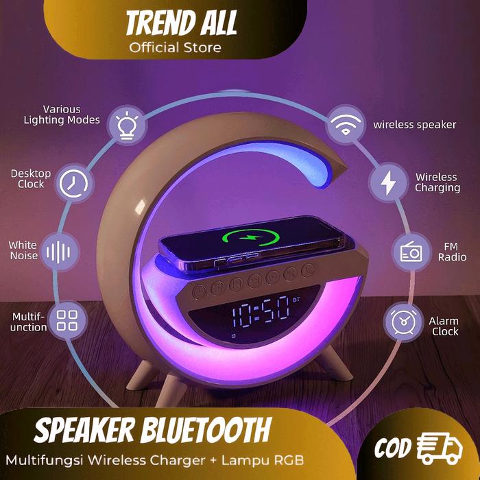 Jual Speaker Bluetooth Lampu RGB Multifungsi Ambient Light Pengisi Daya ...