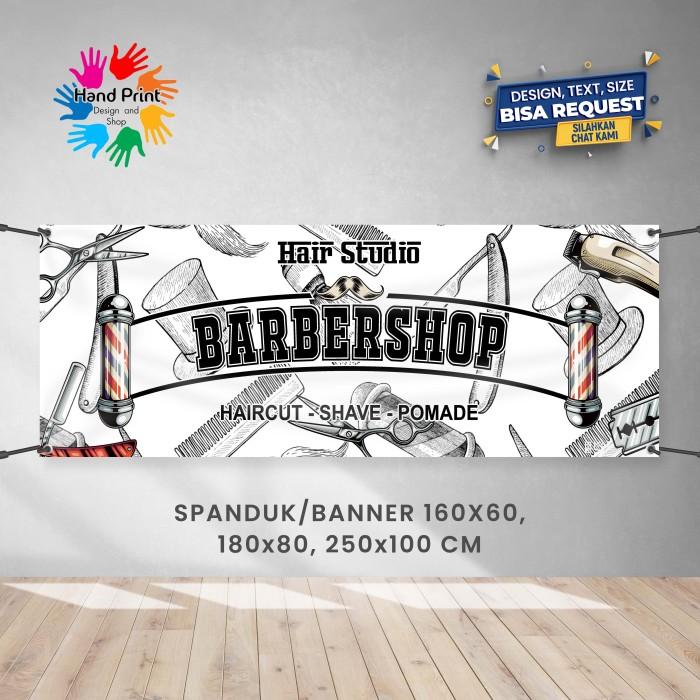 SPANDUK BANNER Barbershop Pangkas Rambut Putih M 250x100 Cm - Shop ...