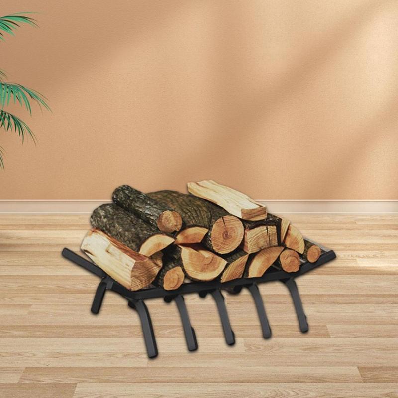 Metal Firewood Rack Fireplace Grate Organizer Firewood Log Bracket ...