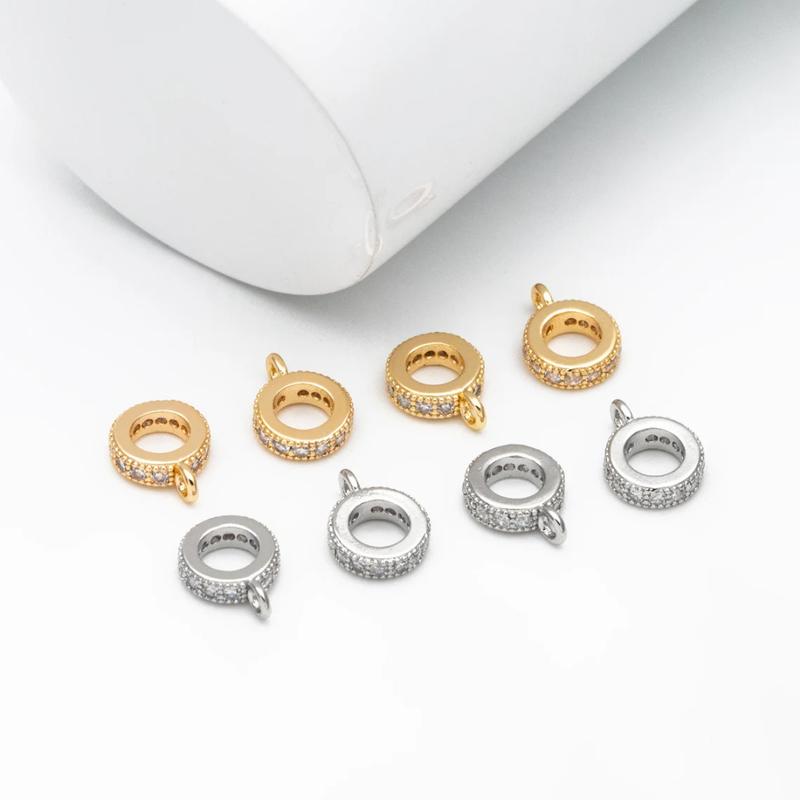 Large Hole Gold-Plated Zircon Single Hanging Spacer Bead For - TikTok ...
