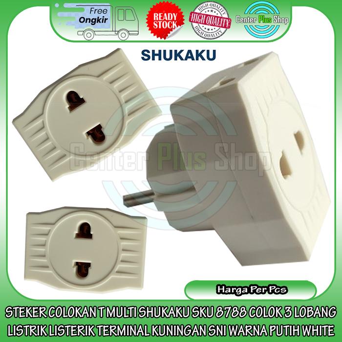 Jual Colokan Steker T Sku 8788 Shukaku Over Seteker Multi 3 Lubang 3 ...