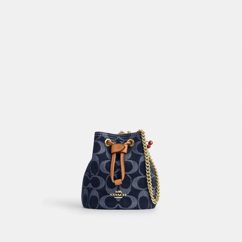[READY STOCK MY] COACH Drawstring Wristlet In Signature Denim/Natural ...