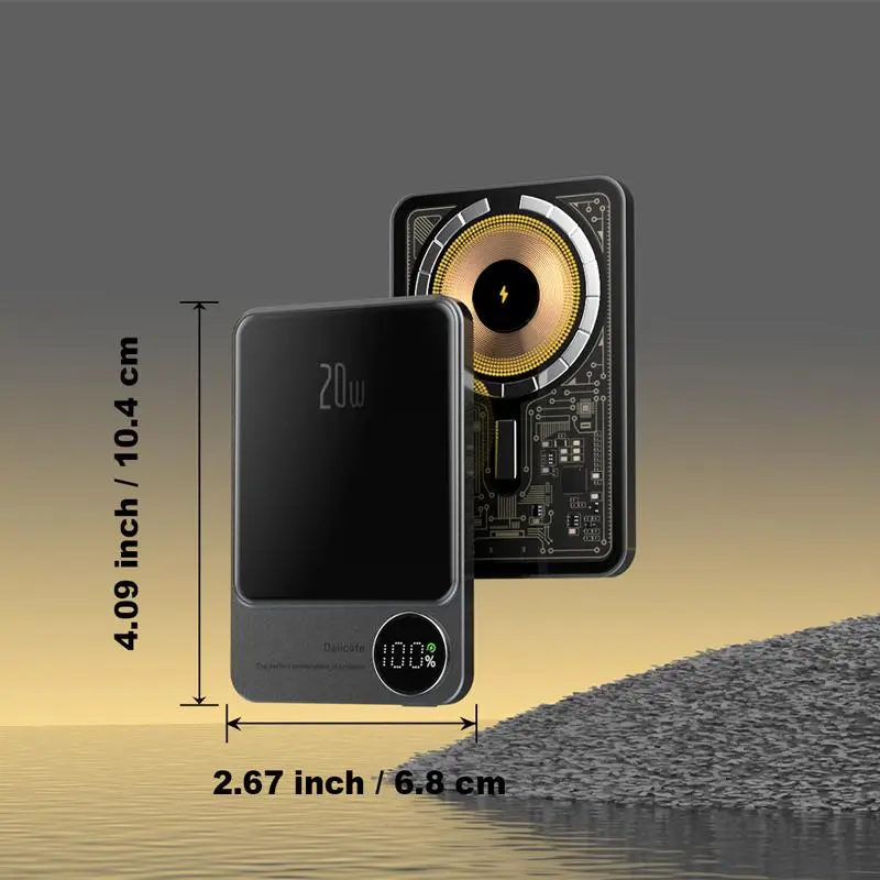 Magnetic Wireless Power Bank, 1 Piece Portable Ultra Thin Power Bank ...