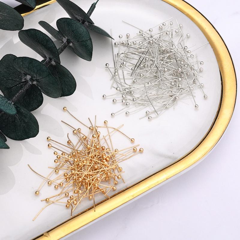 100Pcs/lot 20/30mm Silver Gold KC Gold Copper Ball Head Pins - TikTok ...