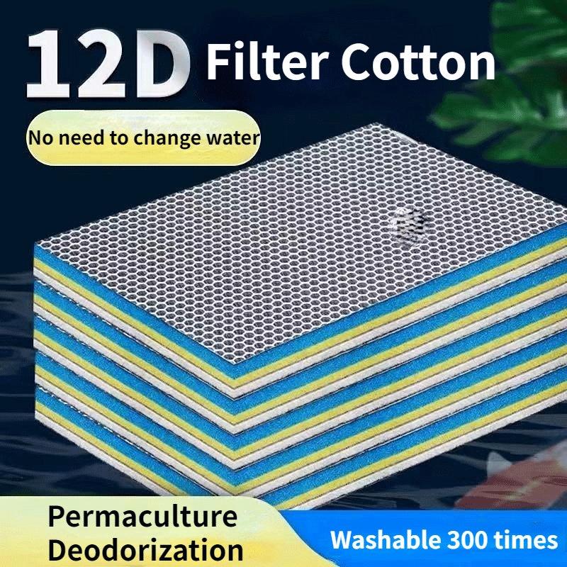 12D Bio Sponge Filter Aquarium Media 12-Layer No Glue High-density ...