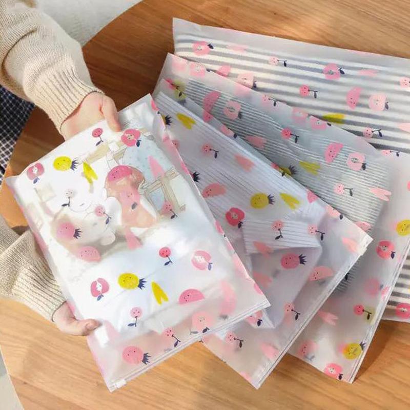 Waterproof Sealed Bag Travel Clothing Storage Zipper Bag Frosted ...