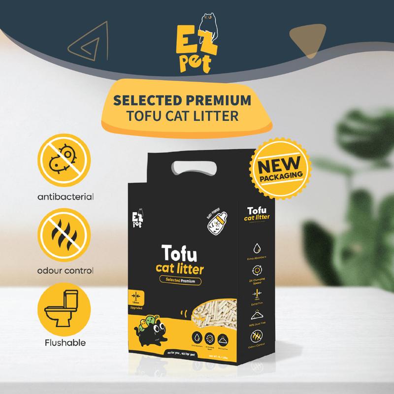 Singkir Kucing Tofu, Ezpet, Pasir Kucing Tahan Premium Terpilih ...