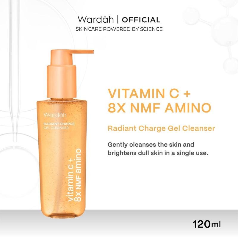 Wardah Vitamin C + 8X NMF Amino Radiant Charge Gel Cleanser 120 ...