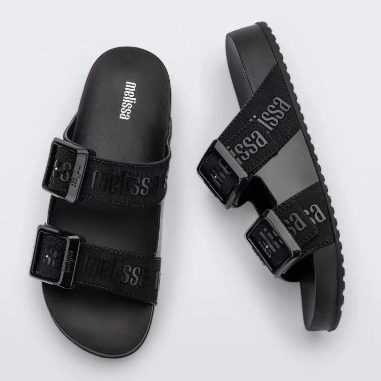 2024 Melissa Slippers Flat Thick Sole Wide Casual Shoes Buckle - TikTok ...