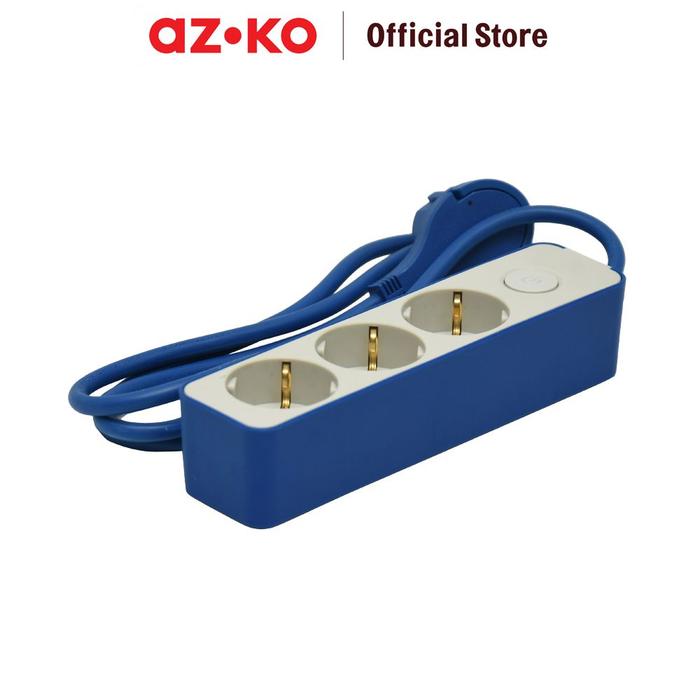 Jual AZKO Krisbow Stop Kontak 3 Socket - Biru Electric Socket Terminal ...