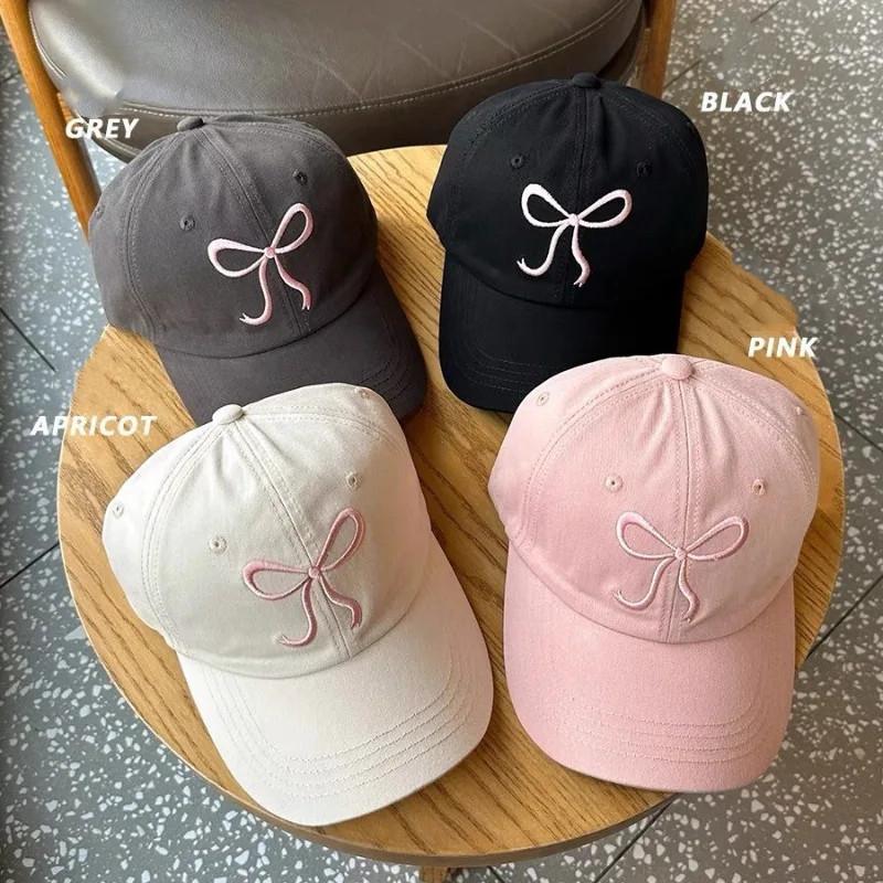 Y2K Bow Baseball Cap Pink Bows Embroidered Snapback Hat Summer - TikTok ...