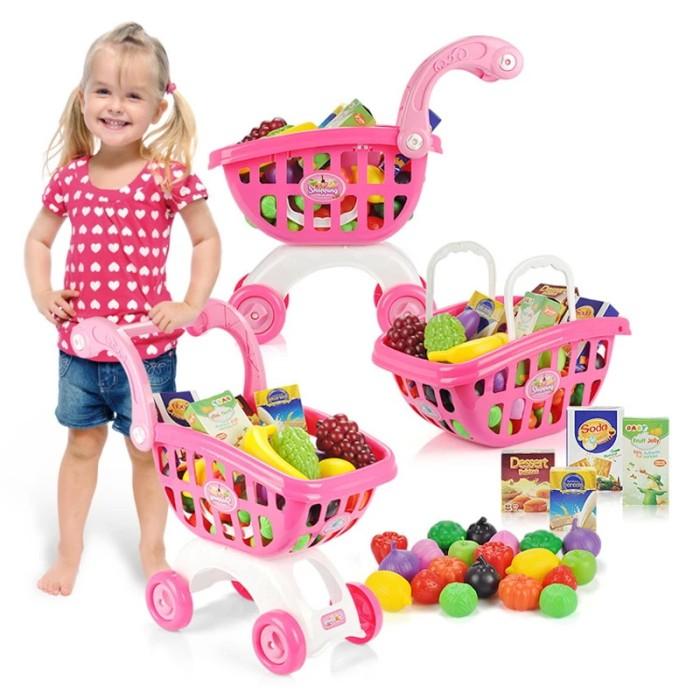 MAINAN ANAK Trolley Supermarket Set Mainan Troli Belanja bua - Shop ...