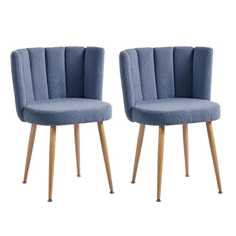 Modern haze blue dining chair(set of 2 ) with iron tube wood - TikTok Shop