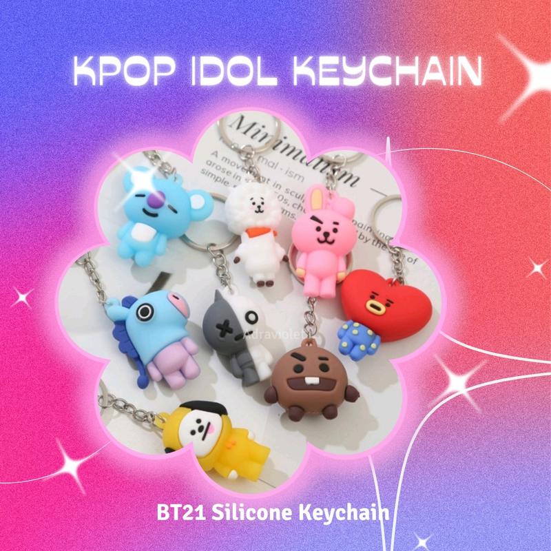 KPOP Idol Silicone Keychain Mang Chimmy RJ Cooky Tata Keychains ...