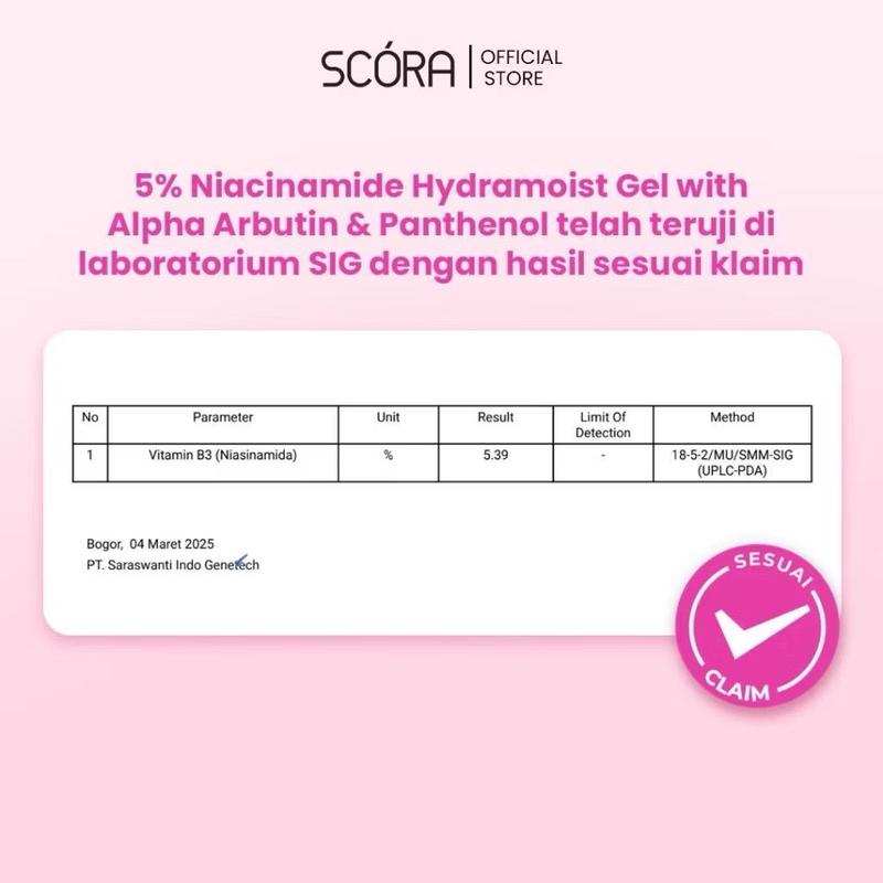 SCORA 5% Niacinamide Hydramoist Gel with Alpha Arbutin & Panthenol 45ML ...