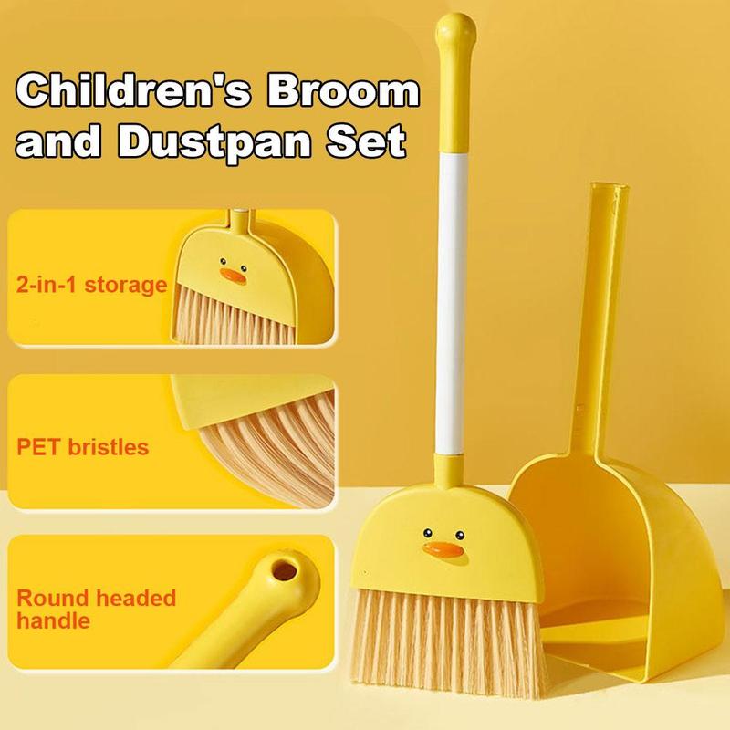 Kids Cleaning Toy Set Mini Broom Dustpan Pretend Play Detachable ...