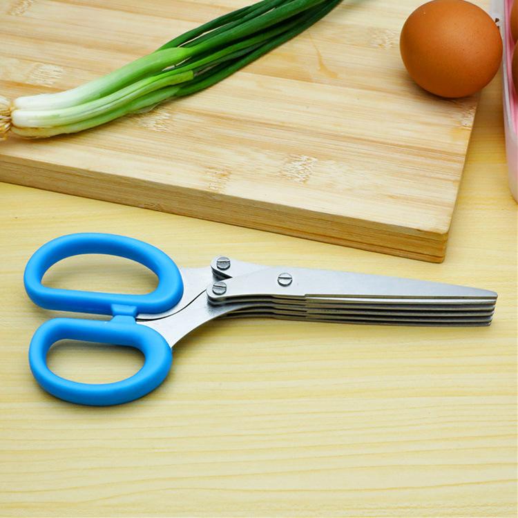 Household Kitchen Multi-Functional Stainless Steel Scissors Three-Layer ...