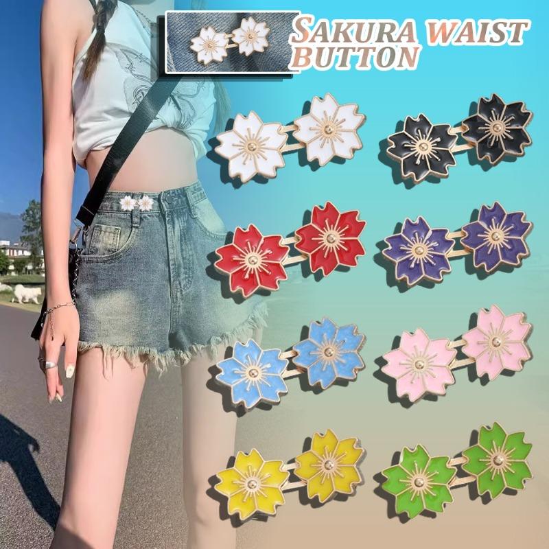 Cute Cherry Blossom Waist-cinching Buckle, Detachable, Nail-free ...