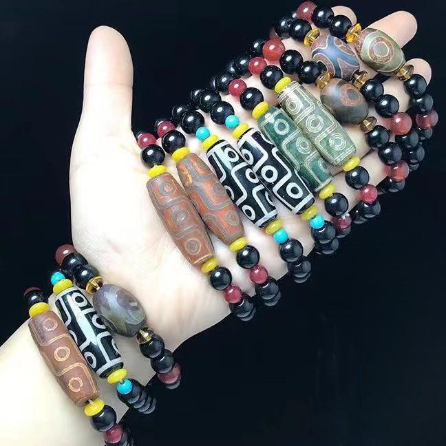 Gelang batu akik manik Dzi Tibet seluar potong dzi manik vintej ...
