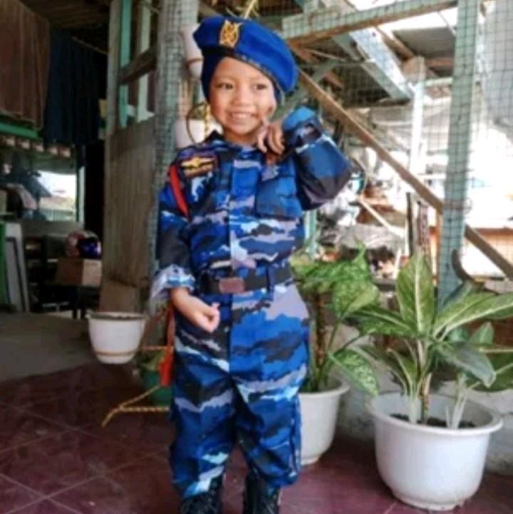 BAJU ANAK SERABAM KARNAVAL PROFESI TNI AURI LORENG LENGKAP ATRIBUT ...