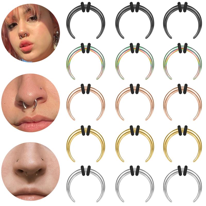Cincin Septum, 1PC, 14 / 16G Pincher, Keluli Tahan Karat, Tindik ...
