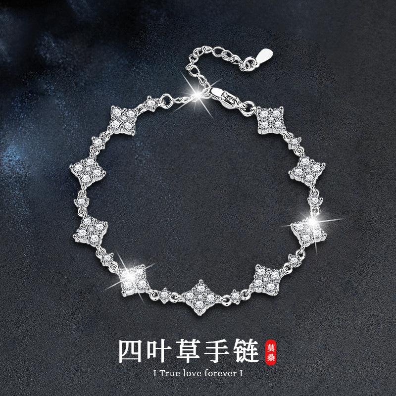 Gelang Semanggi Moissanite, Perak S925 Sterling, Untuk Wanita, - TikTok ...