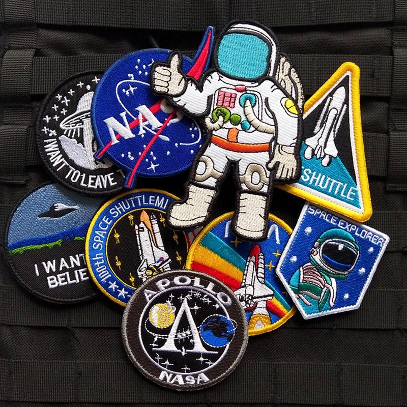 Label Velcro NASA Astronaut, Beg Luar, dengan Pelekat Kain, Lencana ...