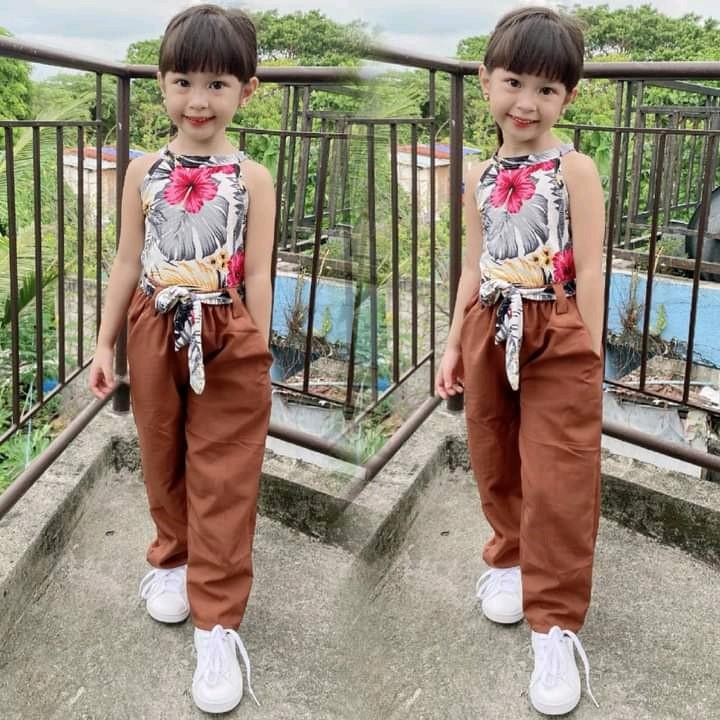 TROUSER TERNO PRINTED TOP FOR KIDS GIRL (fit 3-9 y/o) - TikTok Shop ...