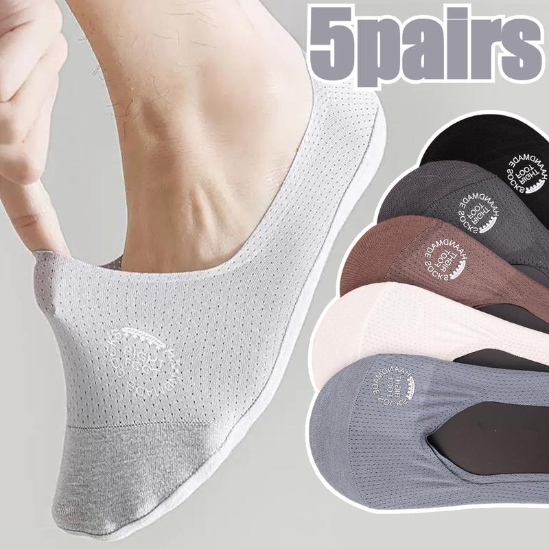 1/5 Pairs Silicone Anti-slip Invisible Boat Socks for Men Summer ...