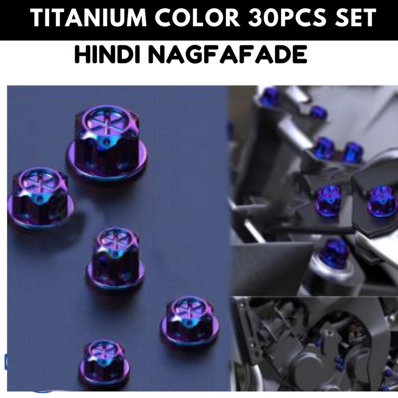 ORIGINAL RUSI ROYAL TITANIUM BOLT Cap Crew Nut Universal 30 Pcs ...