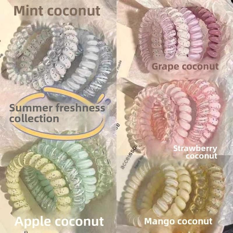 High-quality telephone wire hair ties, highly elastic polka dot ...