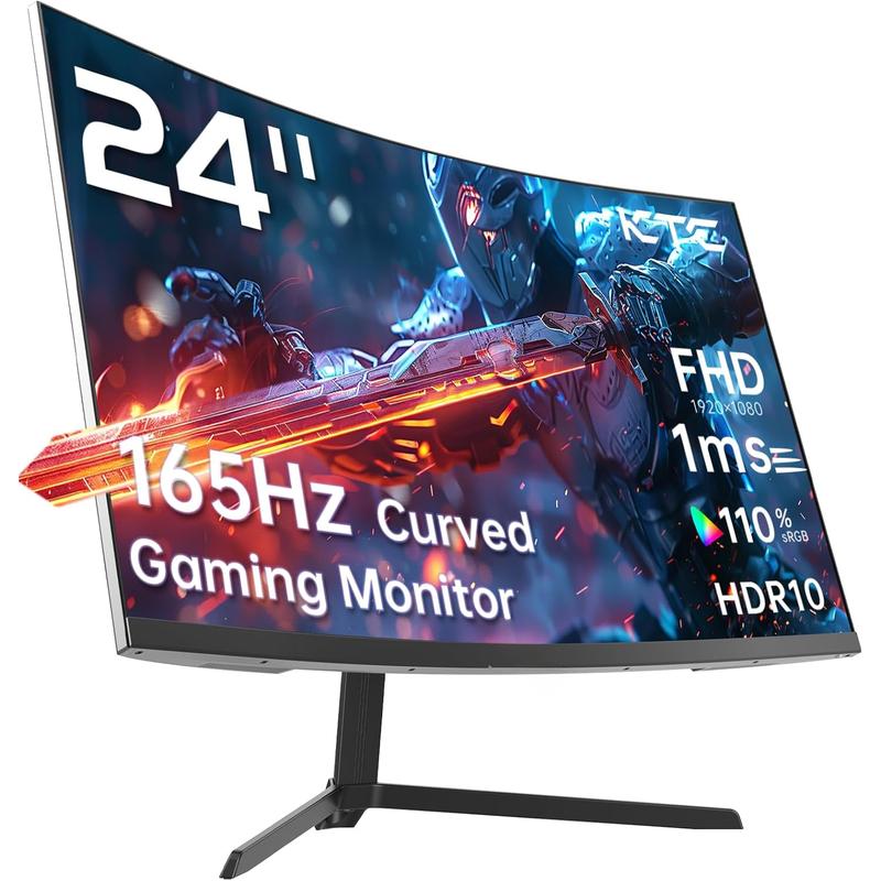 24 inch 1500R Curved Gaming 165Hz 1ms FHD 1080p VA Tilt Adaptive ...