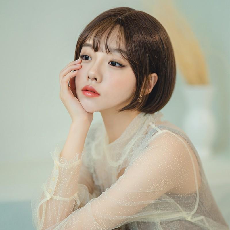 Wig for Women,full head Wigs,Korean Style wigs, air bangs short ...