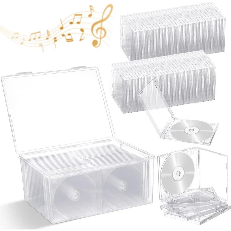 Large CD Storage Box Inner 40 Pack CD Cases Plastic CD Jewel Case 12 X ...