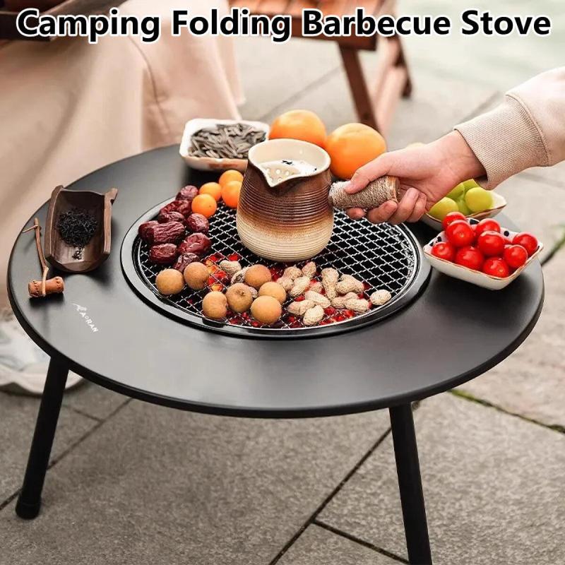 Outdoor Camping Folding Barbecue Stove Tea Boiling Stove Woo - TikTok Shop Singapore