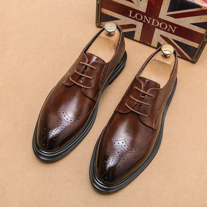 Winter Brogue Men's Shoes British Style Korean Best Man with - TikTok ...