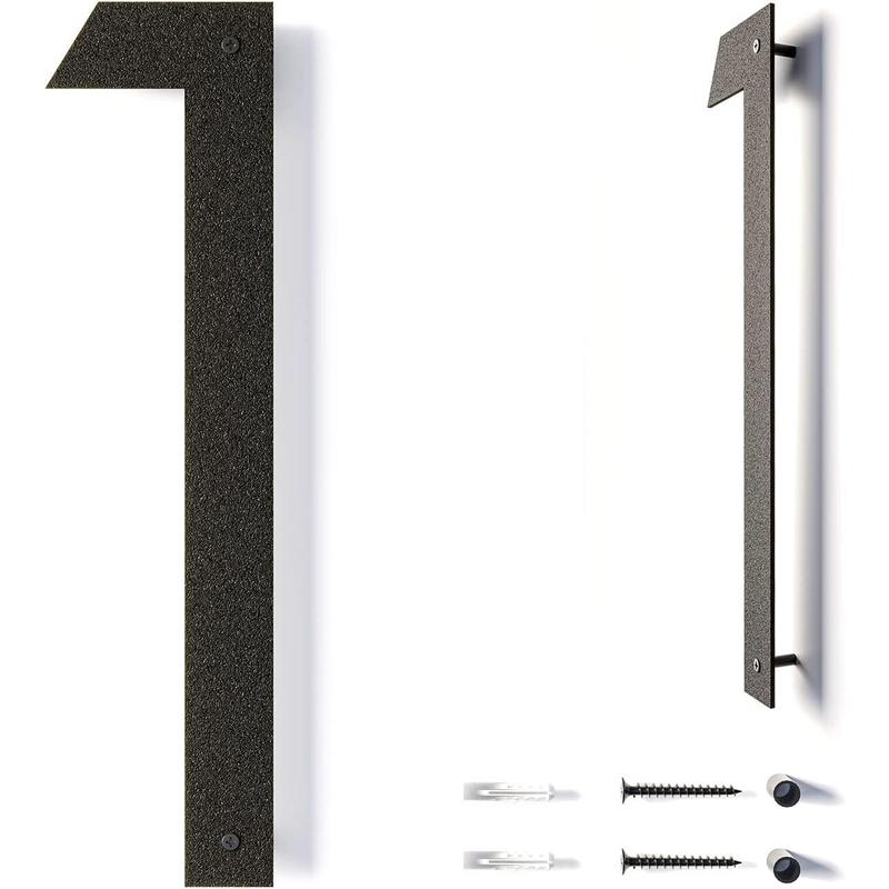 12 Inch Modern Floating House Numbers for Outside | Large Metal ...