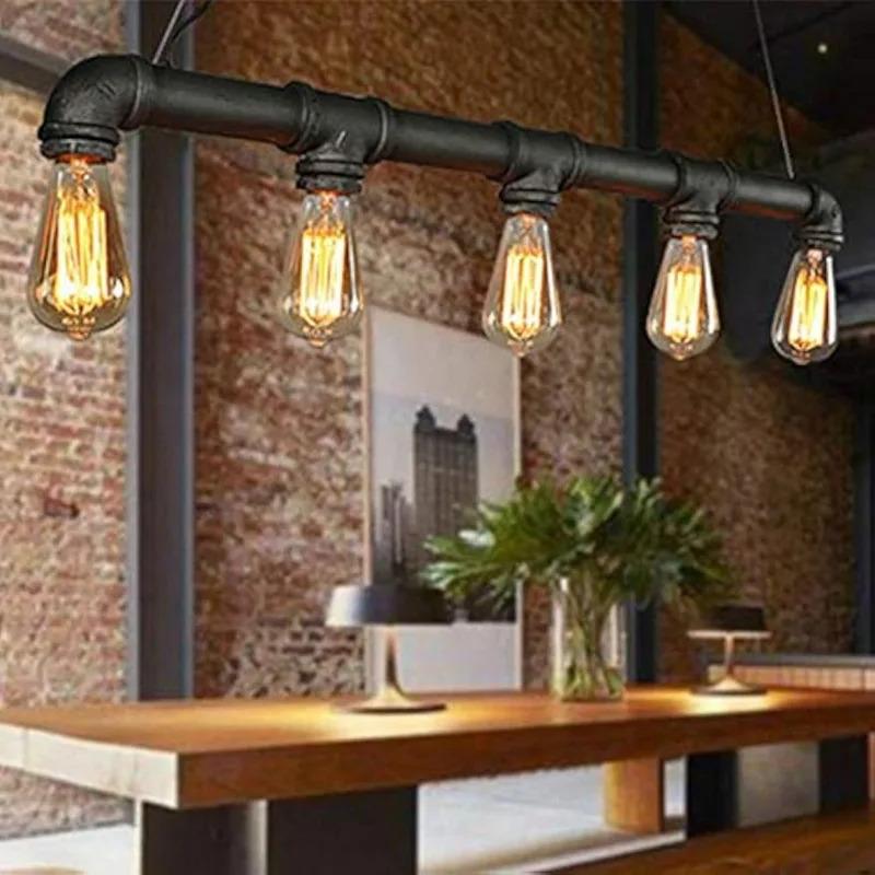 Pipe Pendant Lamp Vintage Industrial Steampunk Hookah Chandelier ...