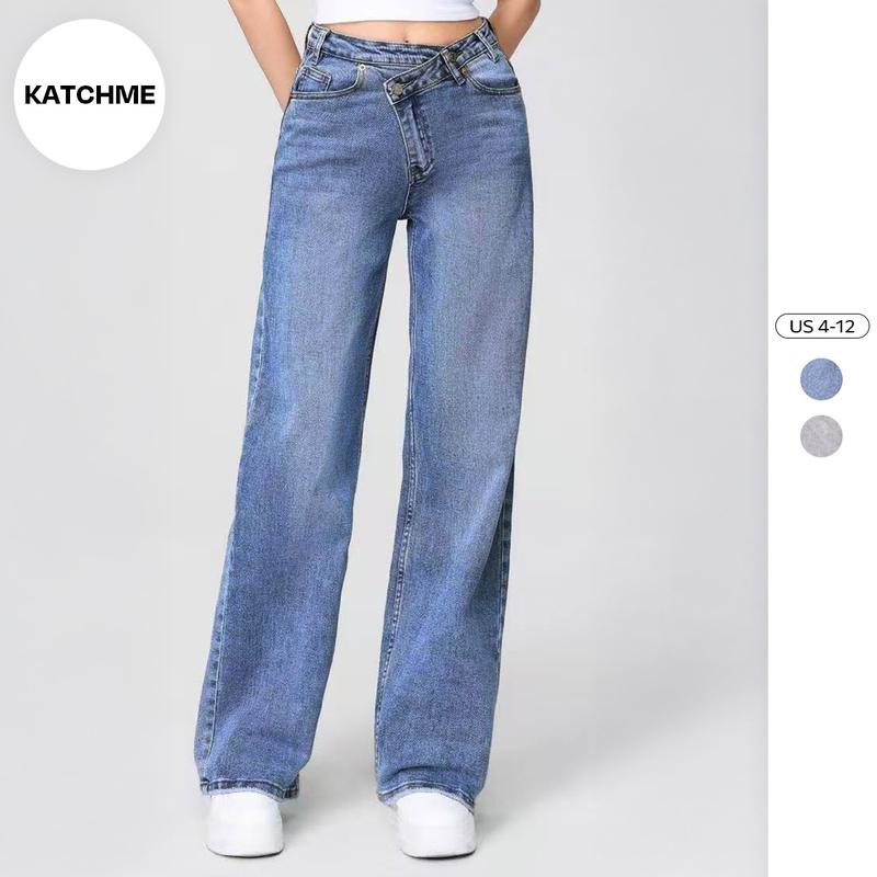 KatchMe Women's Street Chic High Waist Multi-Pocket Baggy Denim - TikTok Shop