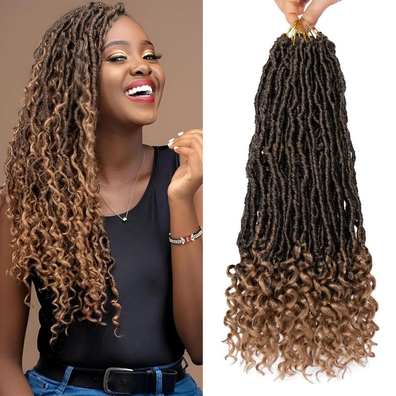 14 Inch Goddess Faux Locs Crochet Hair 7 Packs Soft Locs Crochet Braids ...