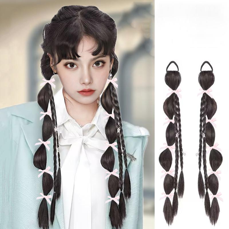 2pcs Sweet Cool Lantern Bubble Braid Wig Bowknot Gourd Braid - TikTok ...